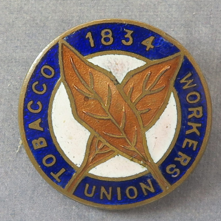 GB Trade Union badge - Tobacco Workers Union brass and enamel - Simmons ...